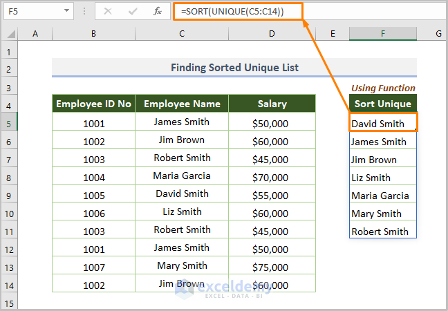如何在 Excel 中对唯一列表进行排序 - 10 种方法 - 知猫指南