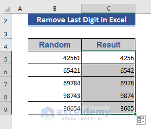 如何删除 Excel 中的最后一位数字（6 种快速方法） - 知猫指南