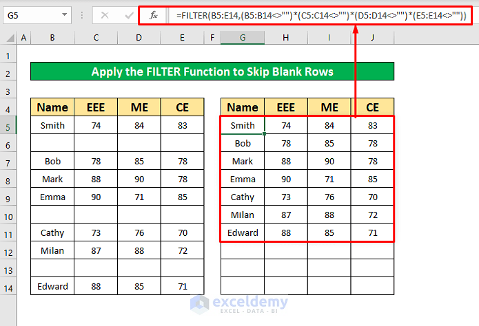 如何在 Excel 中使用公式跳过空白行 - 8 种方法 - 知猫指南