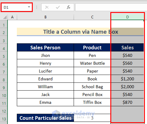 如何在 Excel 中为列添加标题 - 5 种方法 - 知猫指南