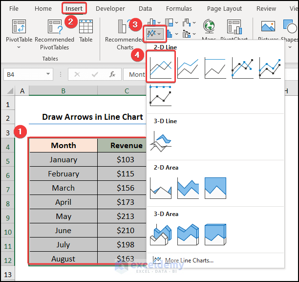 如何在 Excel 中绘制箭头（3 种简单方法） - 知猫指南