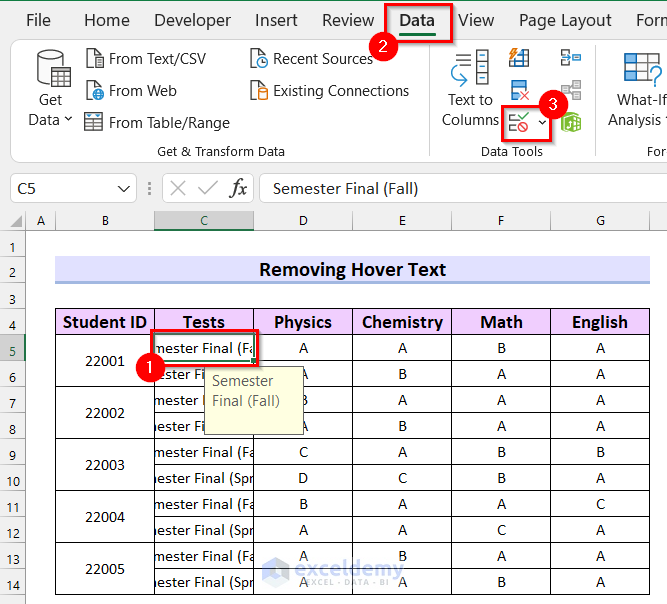 如何在 Excel 中悬停时显示完整单元格内容（5 种快速方法） - 知猫指南
